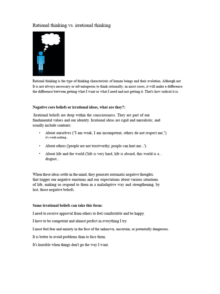 Rational vs. Irrational Thinking Explained | PDF | Thought | Rationality