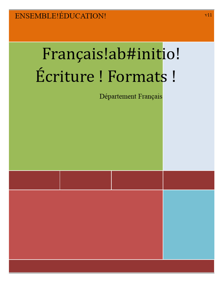 Formats d'écriture en français ab initio | PDF