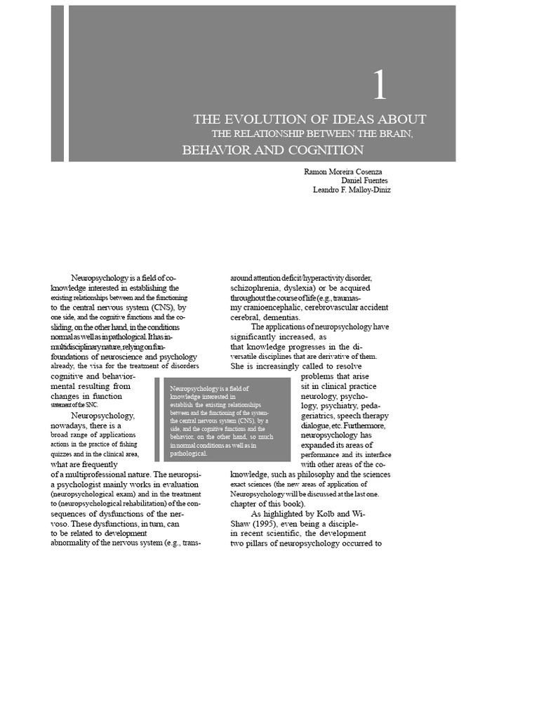 The Evolution of Ideas On The Relationship Between Brain, Behavior, and ...