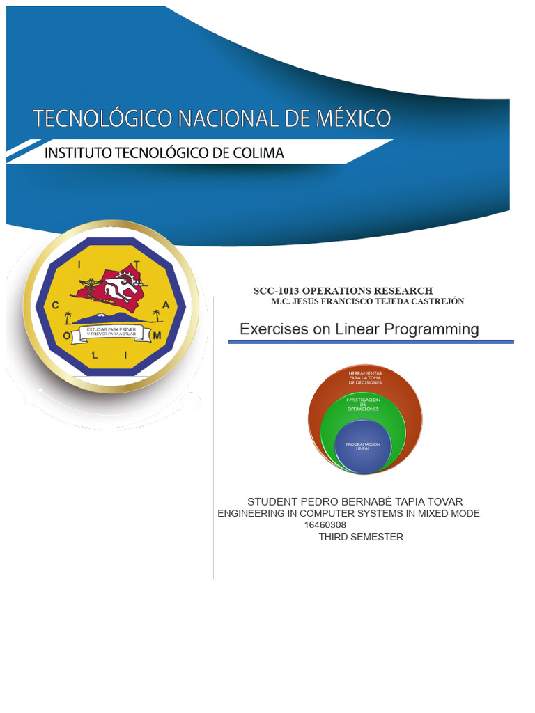 Linear Programming Exercises | PDF | Employment | Patient