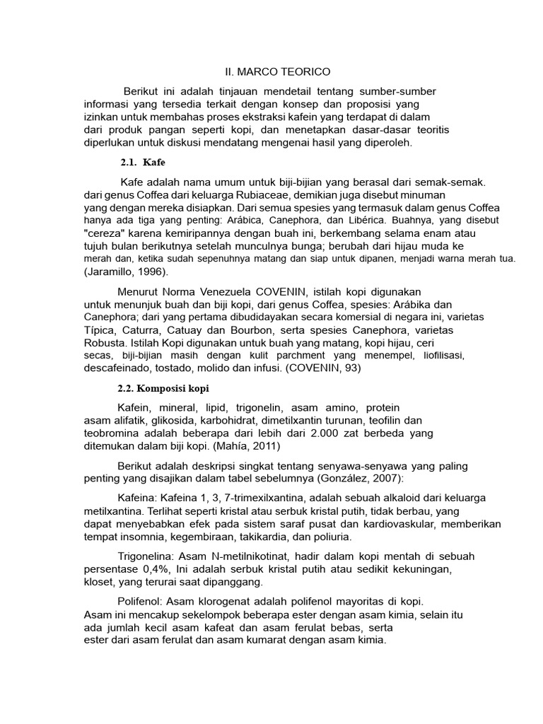 Kerangka Teoritis Kafein | PDF