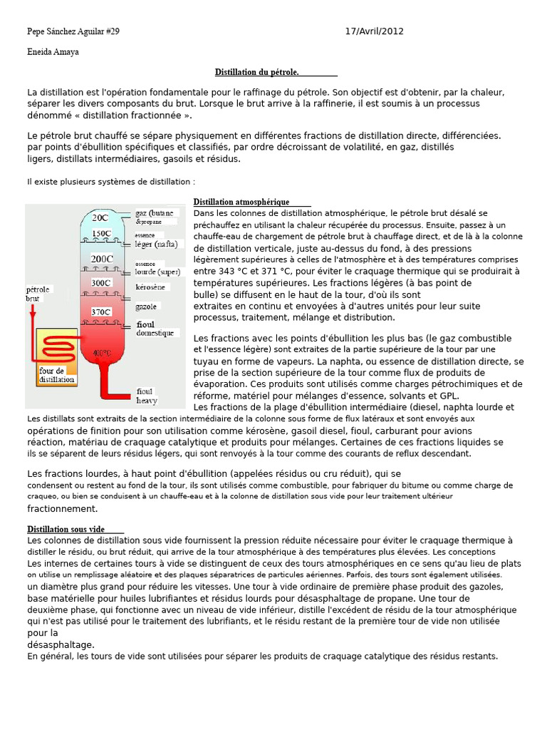 Processus de distillation du pétrole | PDF | Distillation | Gazole