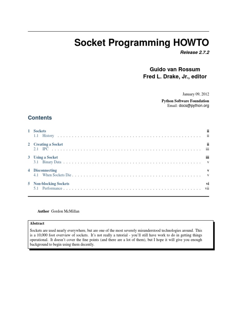 Guido van Rossum and Socket Programming | PDF