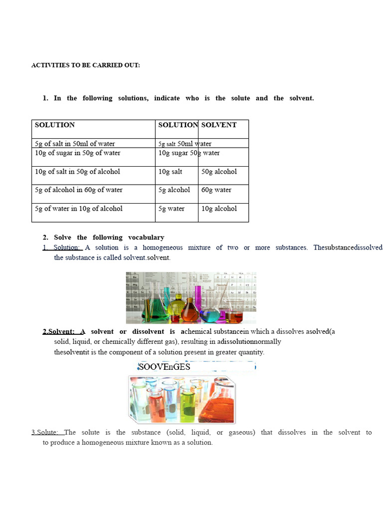 Understanding Solutes and Solvents | PDF | Solubility | Chemistry