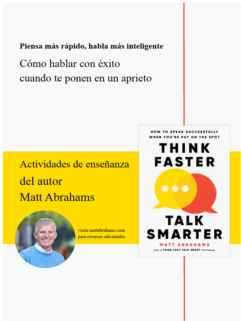 Guía de Enseñanza de Piensa Más Rápido, Habla Más Inteligente | PDF ...