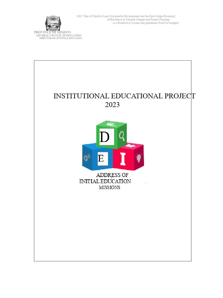 INSTITUTIONAL EDUCATIONAL PROJECT 2023 Early Childhood | PDF | Pedagogy ...