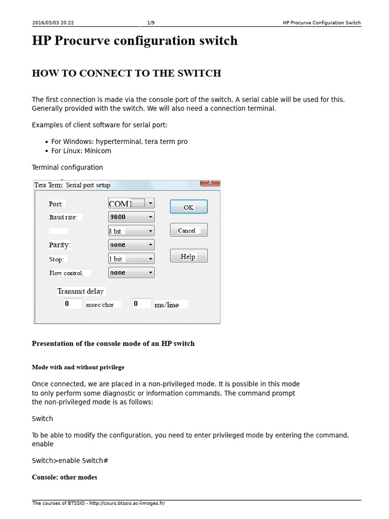 HP ProCurve Switch Configuration | PDF | Command Line Interface | Ip Address