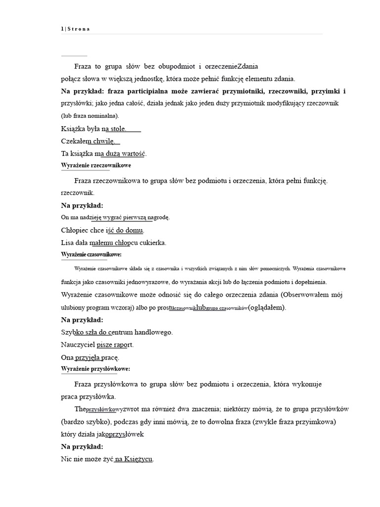 Frazę I Jej Typy | PDF