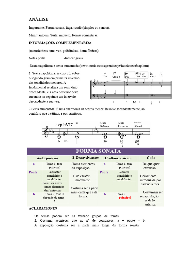 Estruturas Musicais: Sonata, Fuga e Rondo | PDF | Composições musicais ...