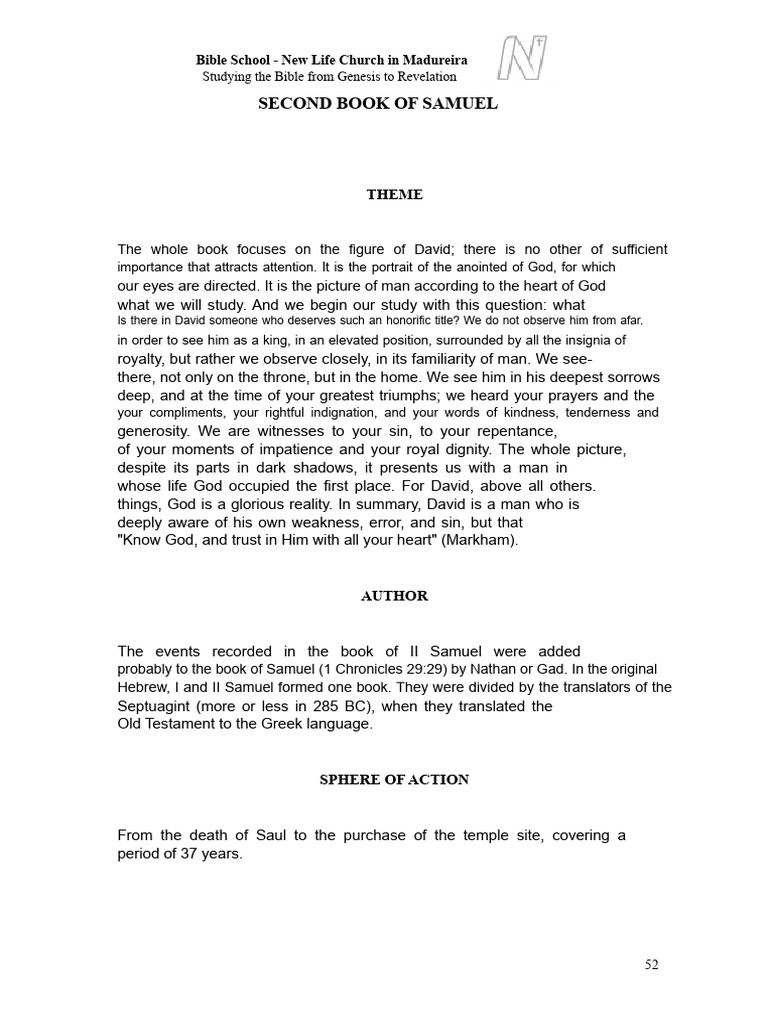 2 Samuel | PDF | David | Books Of Samuel
