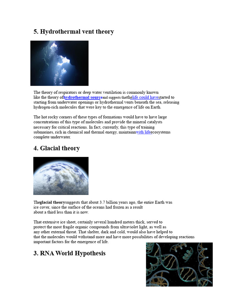 Theories on the Origin of Life | PDF | Abiogenesis | Nature