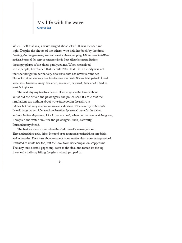 My Life With The Wave Reading | PDF