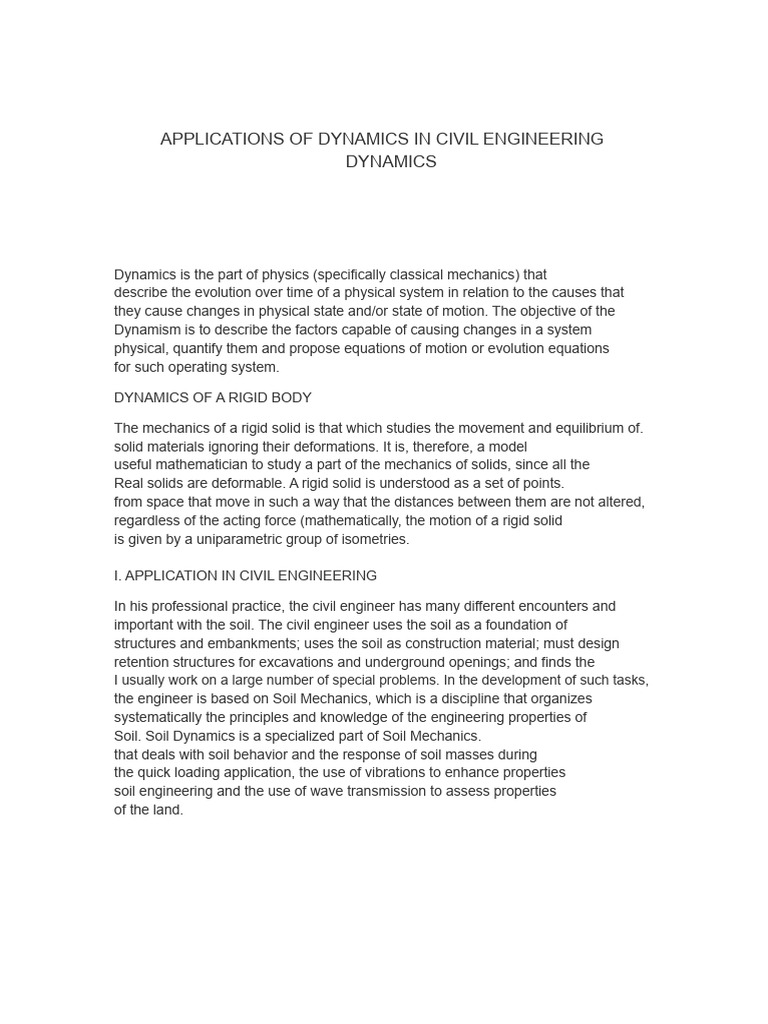 Applications of Dynamics in Civil Engineering | PDF | Landslide | Dam