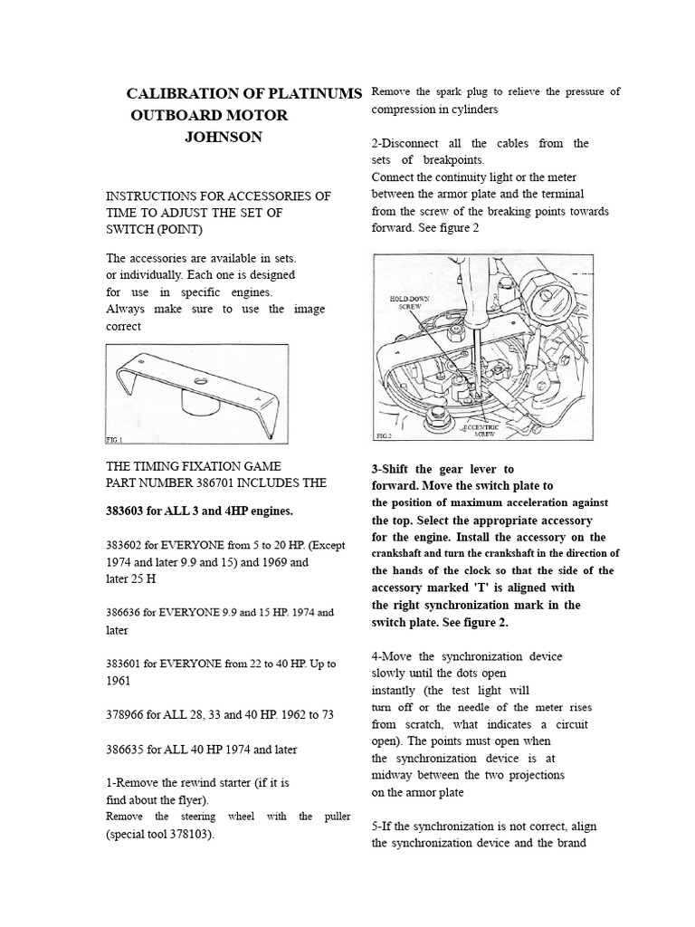 Outboard Motor Timing Adjustment Guide | PDF | Engines | Rotating Machines