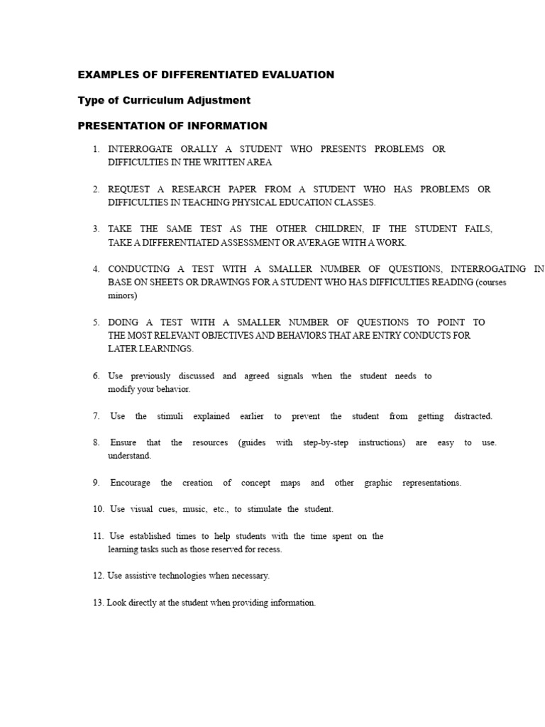 Differentiated Assessment Strategies | PDF | Reading Comprehension ...