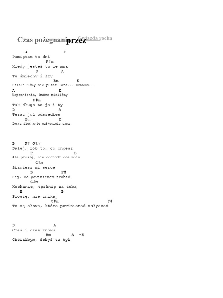 Czas Pożegnania Tab | PDF