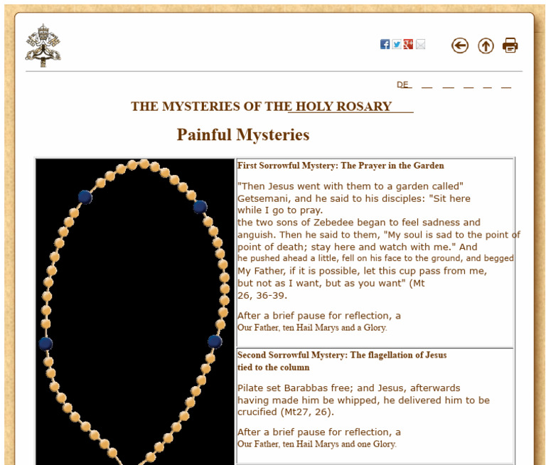 Sorrowful Mysteries - The Mysteries of The Holy Rosary 2 | PDF