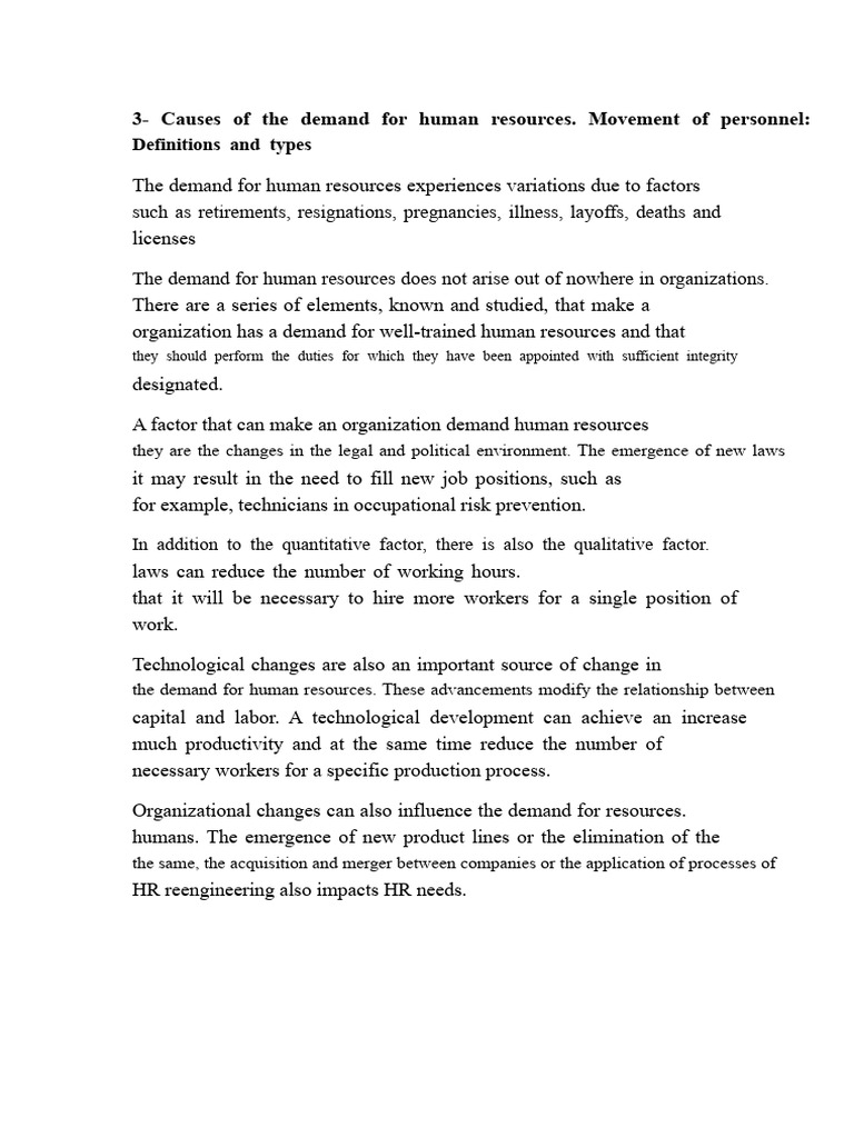 Causes of Human Resource Demand | PDF | Employment | Human Resources