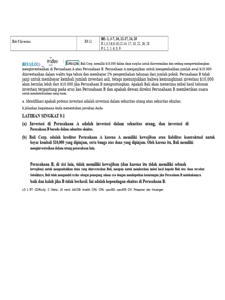 Latihan Yang Disarankan Bab 9 | PDF