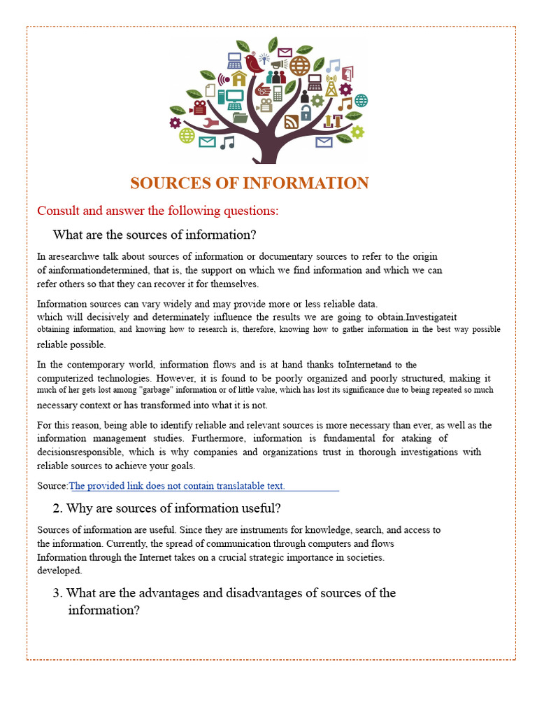 Activity Information Sources 2 13042019 | PDF | Information | Data