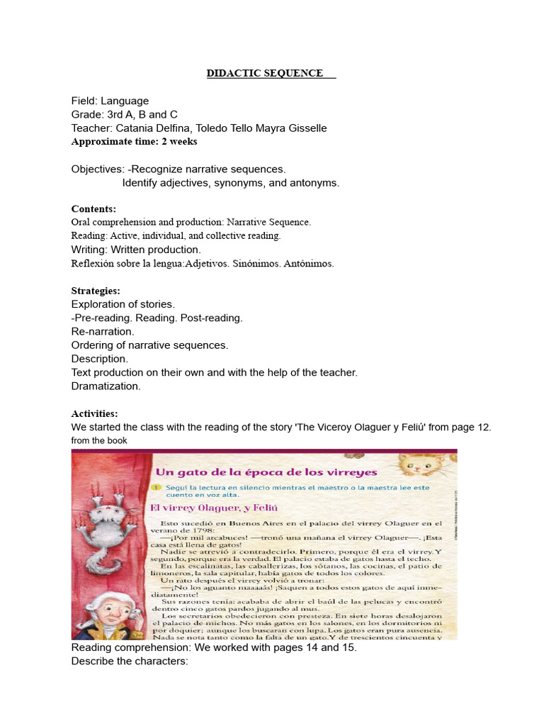 DIDACTIC SEQUENCE Languagea 3rd Grade | PDF | Linguistics | Language Families