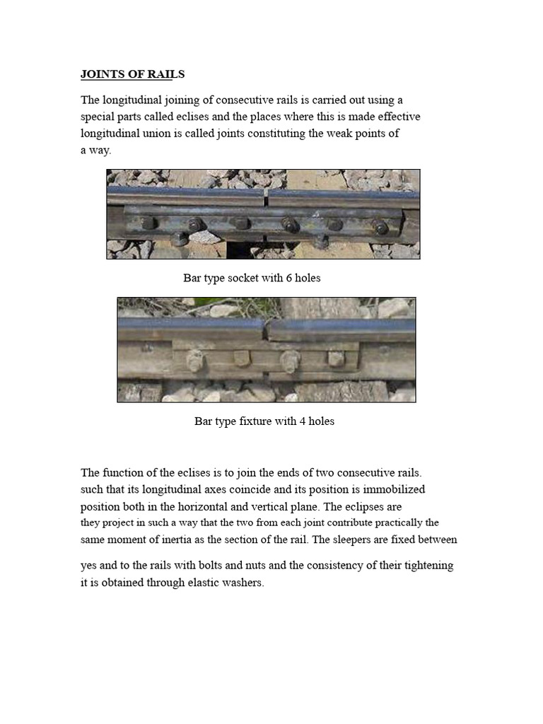Rail Joints and Fastening Systems Explained | PDF | Screw | Mechanical ...