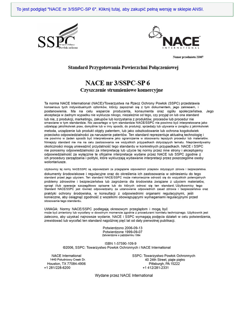 Podgląd NACE+Nr+3+SSPC-SP+6 | PDF