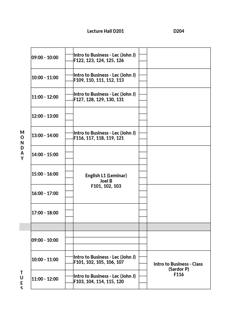 BMU Schedule (Autumn 2025) FNDN - Week 1 | PDF