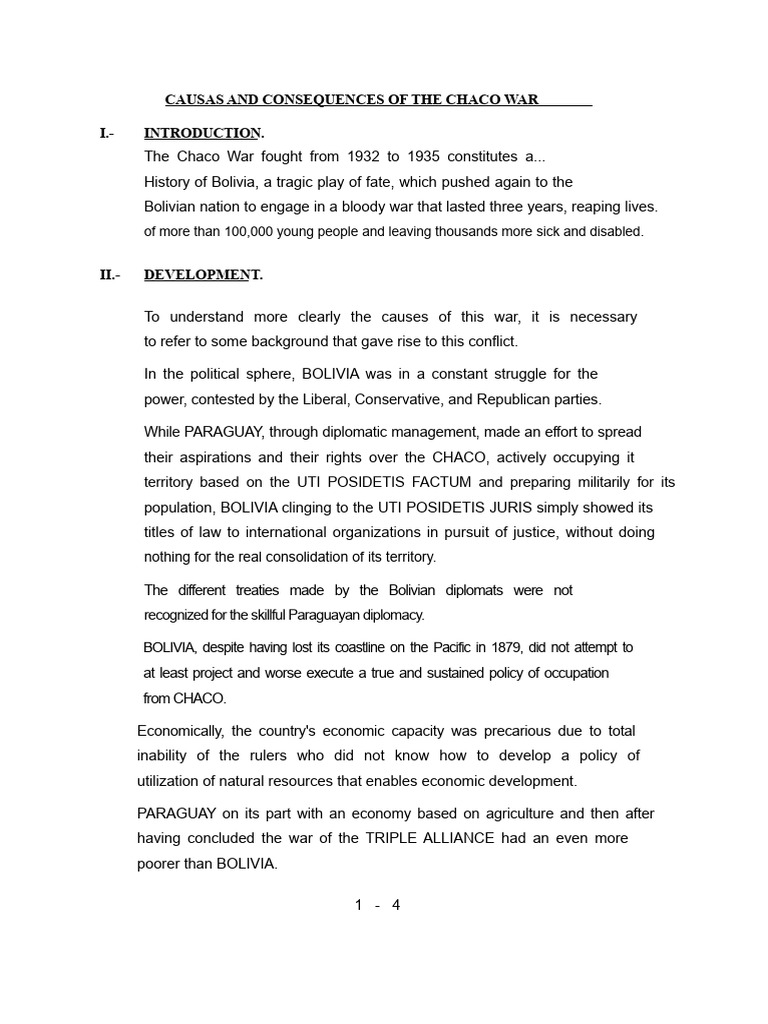 Causes and Consequences of The Chaco War | PDF | Bolivia | Paraguay