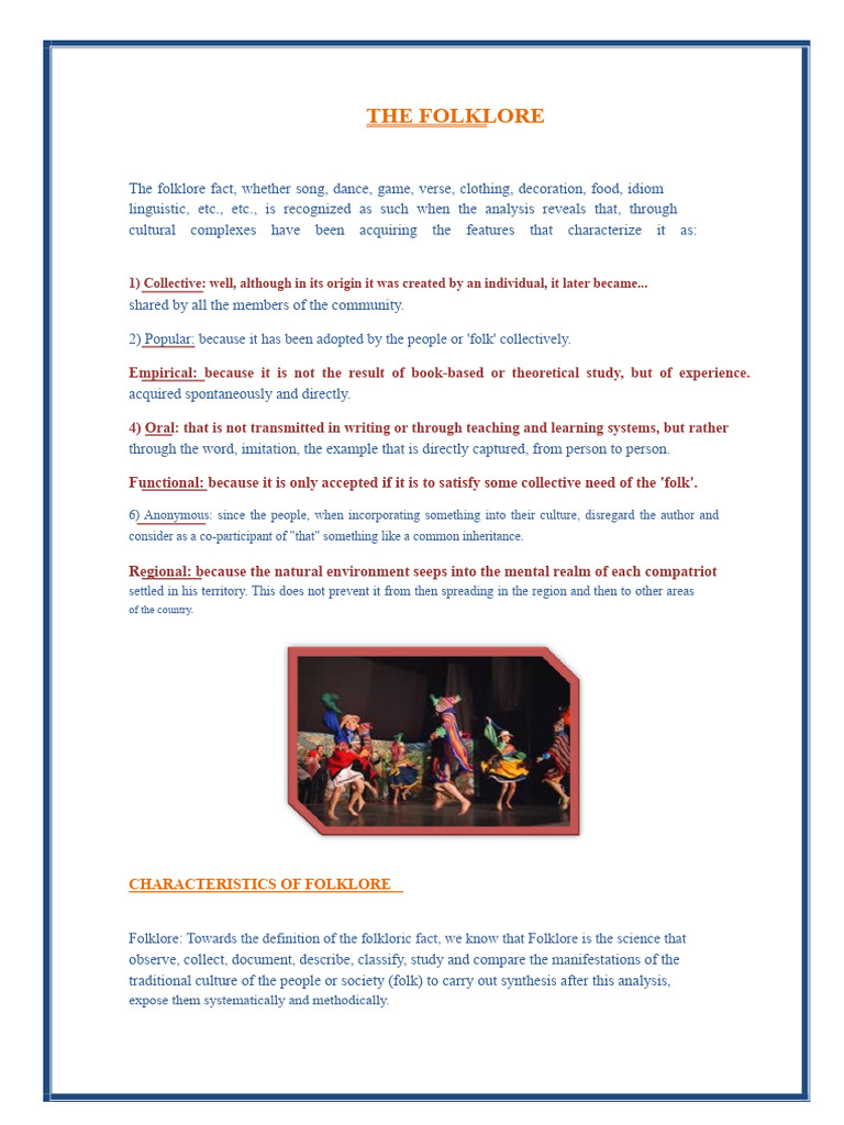 The Folklore | PDF | Folklore | Traditions