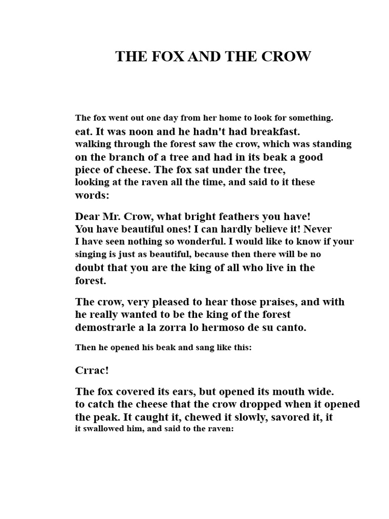 The Fox and The Crow | PDF
