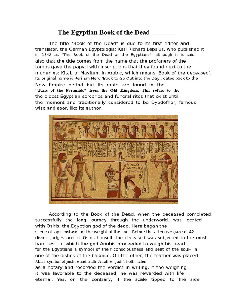The Egyptian Book of The Dead | PDF | Religious Belief And Doctrine ...