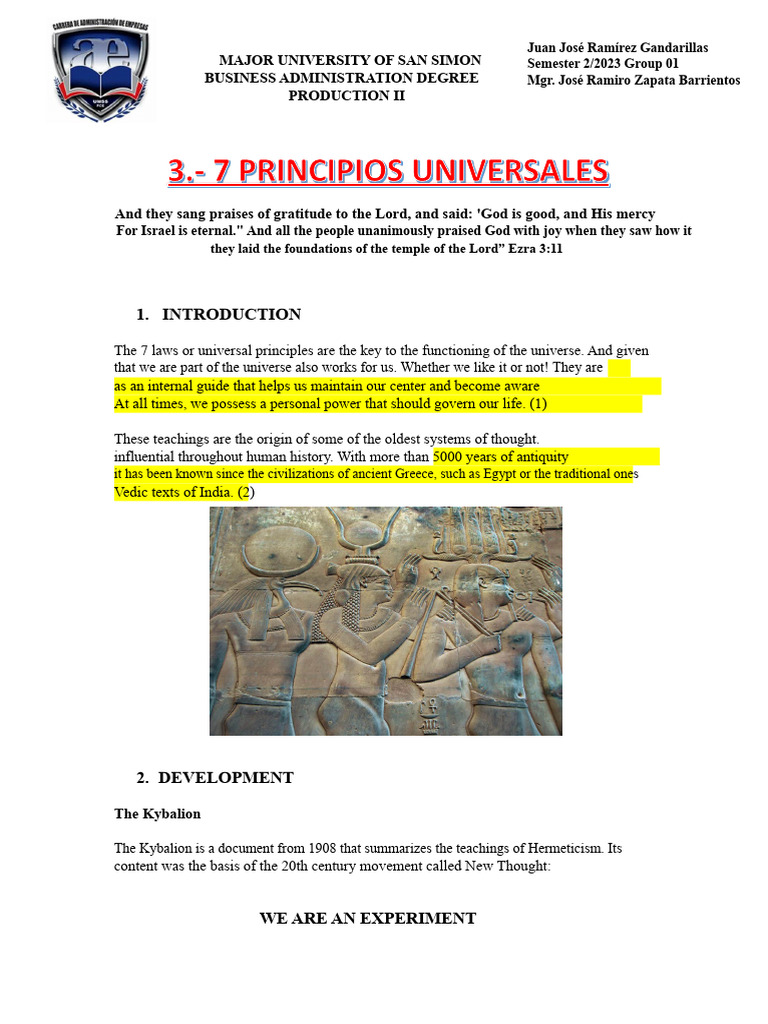 Understanding the 7 Universal Laws | PDF | Hermeticism | Thought