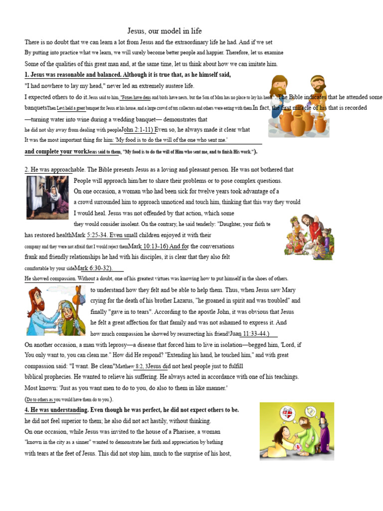 Lessons from Jesus' Exemplary Life | PDF | Jesus | Eternal Life ...