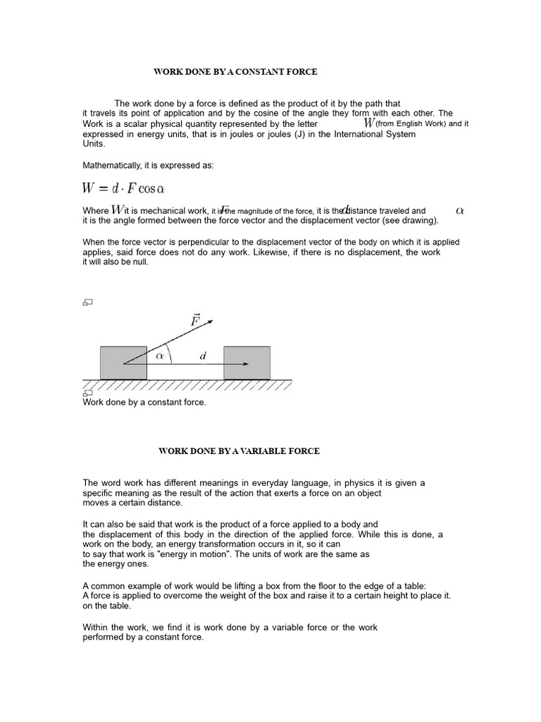 Work Done by A Constant Force | PDF | Force | Elasticity (Physics)