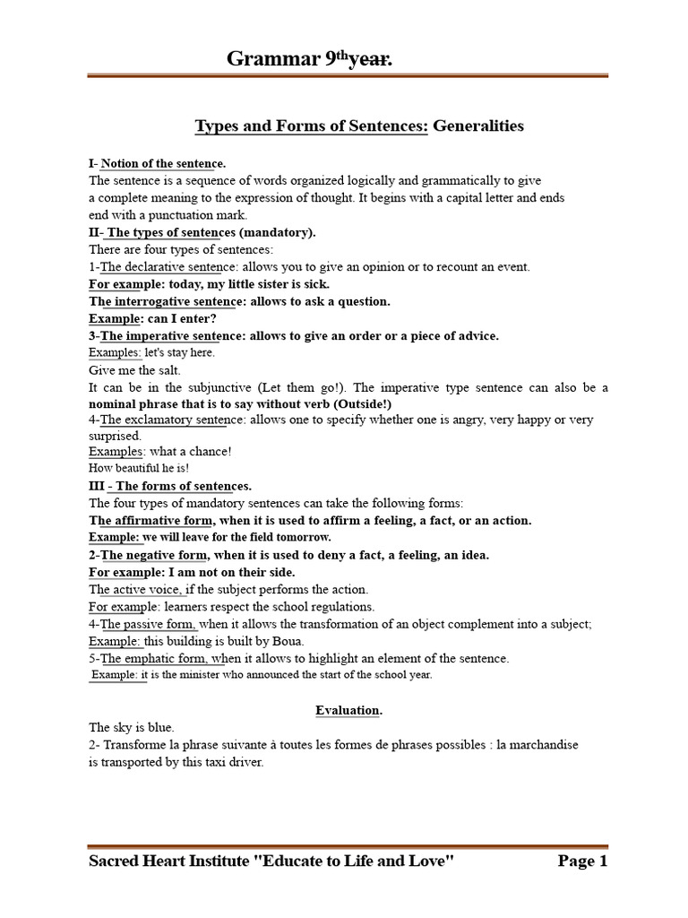 GRAMMAR 9th Grade Ok | PDF | Pronoun | Clause
