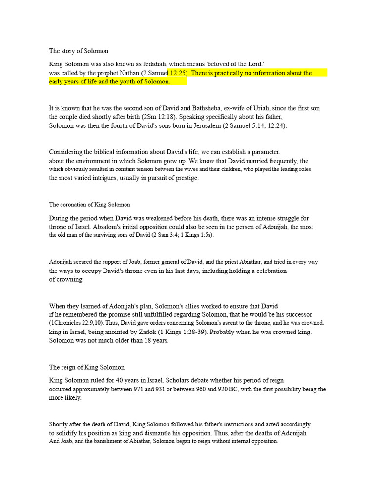 Solomon | PDF | Solomons | David
