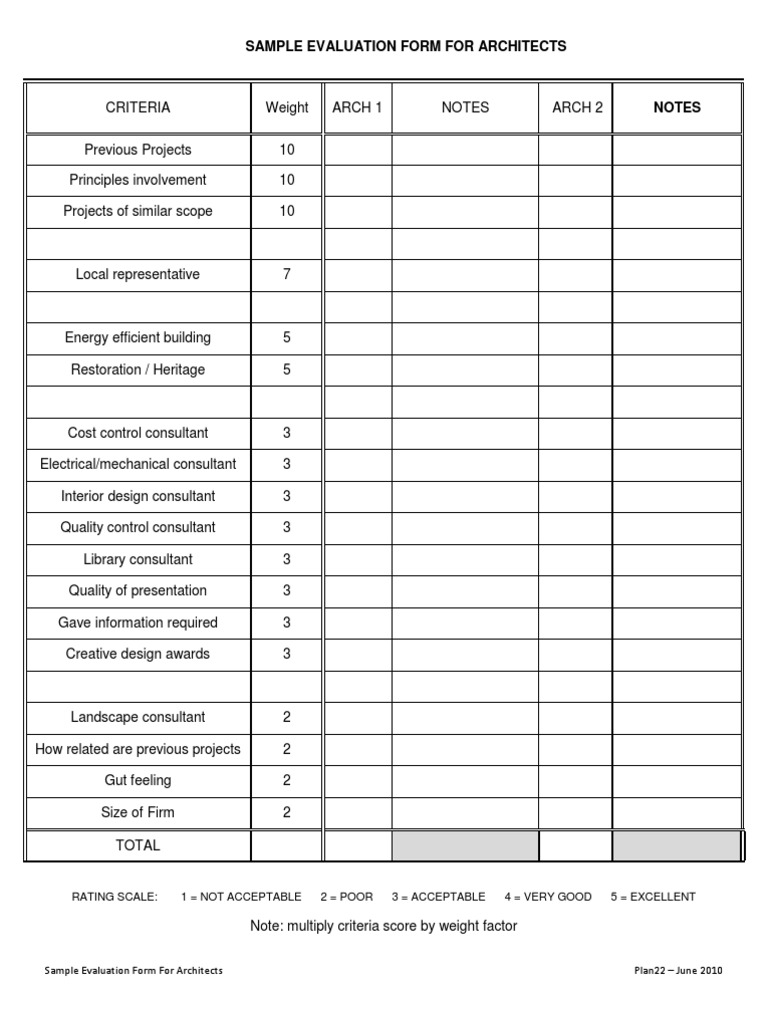 App2 Architect RFP Response Evaluation Form | Architect | Business