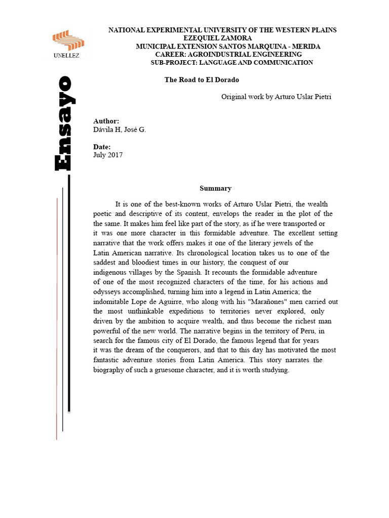 The Road To El Dorado | PDF