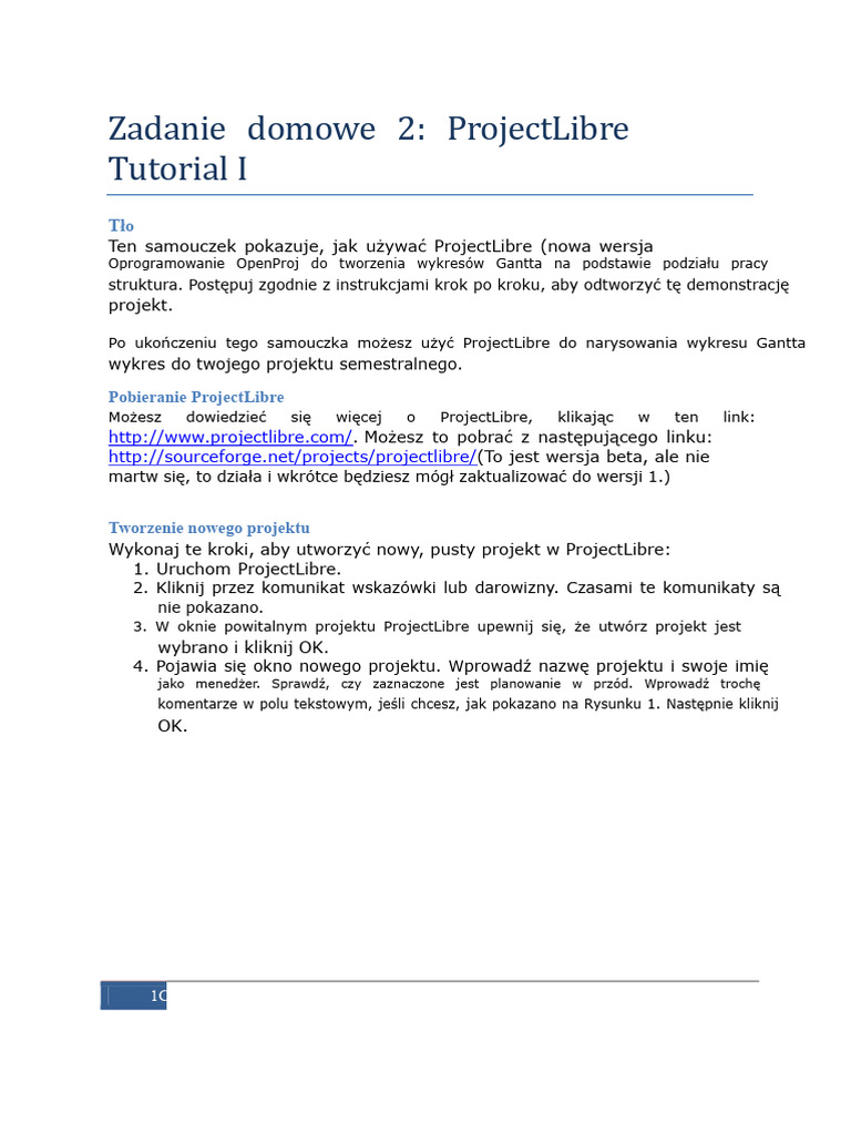 Podręcznik ProjectLibre PDF | PDF