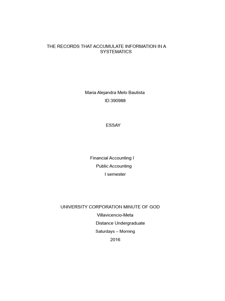 Essay On Accounting Books | PDF | Debits And Credits | Accounting