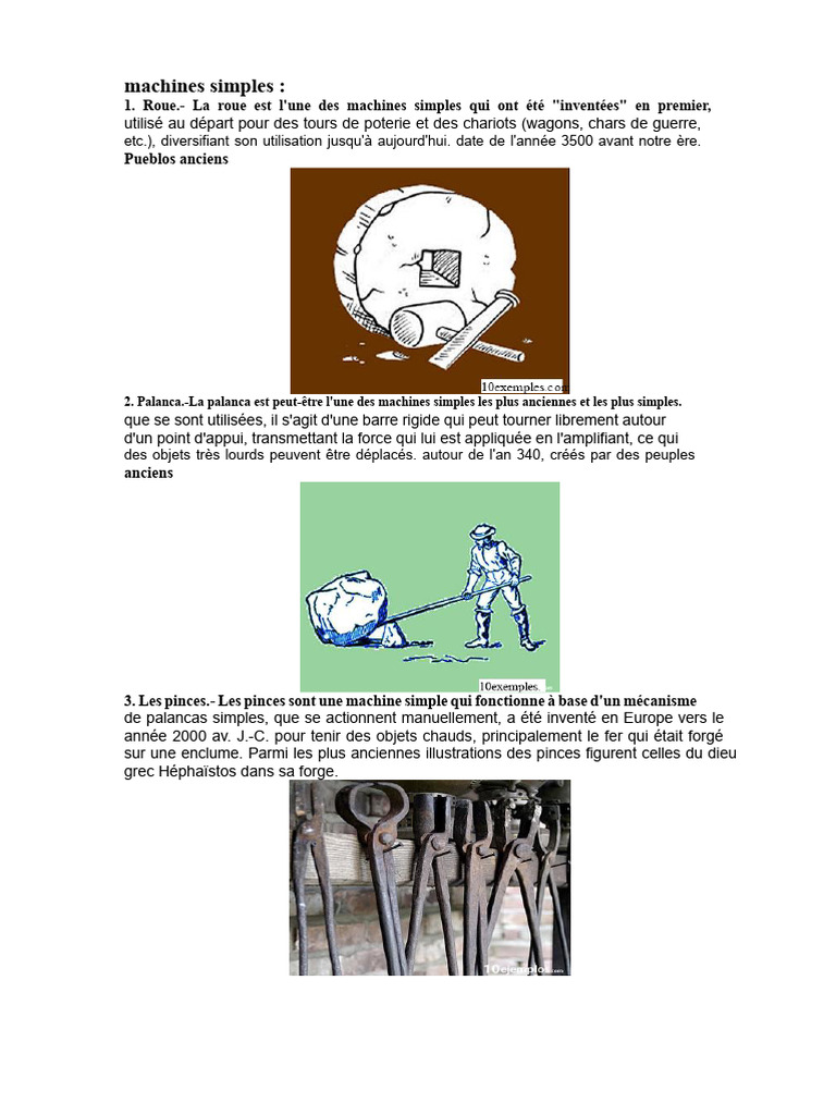 Machines simples et composées expliquées | PDF | Machine | Roue
