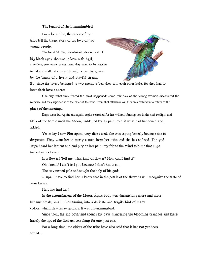 The Legend of The Hummingbird | PDF