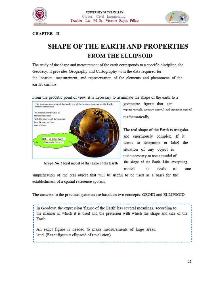 Geomatica Shape of The Earth | PDF | Geodesy | Latitude