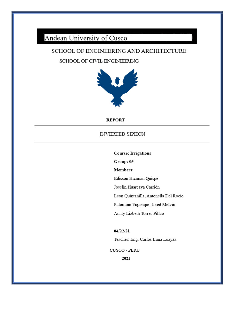 Inverted Siphon in Irrigation Systems | PDF | Pipe (Fluid Conveyance ...