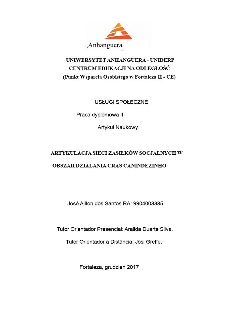 Artykuł Naukowy Końcowy Anhanguera | PDF