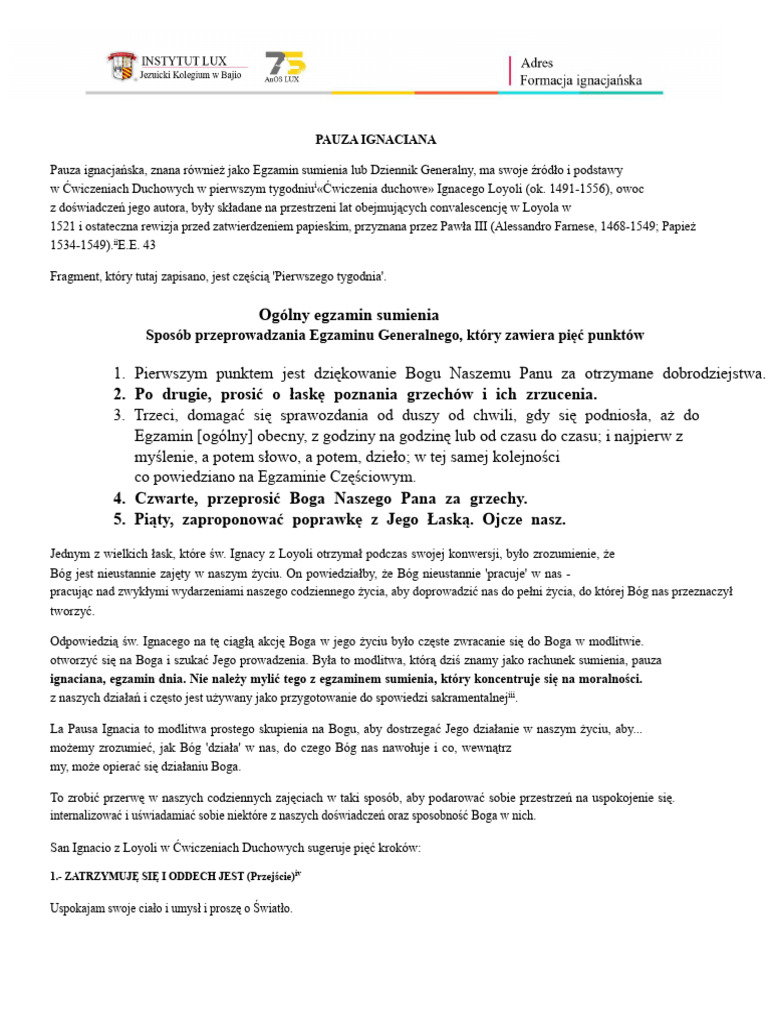 Pauza Ignacjańska | PDF