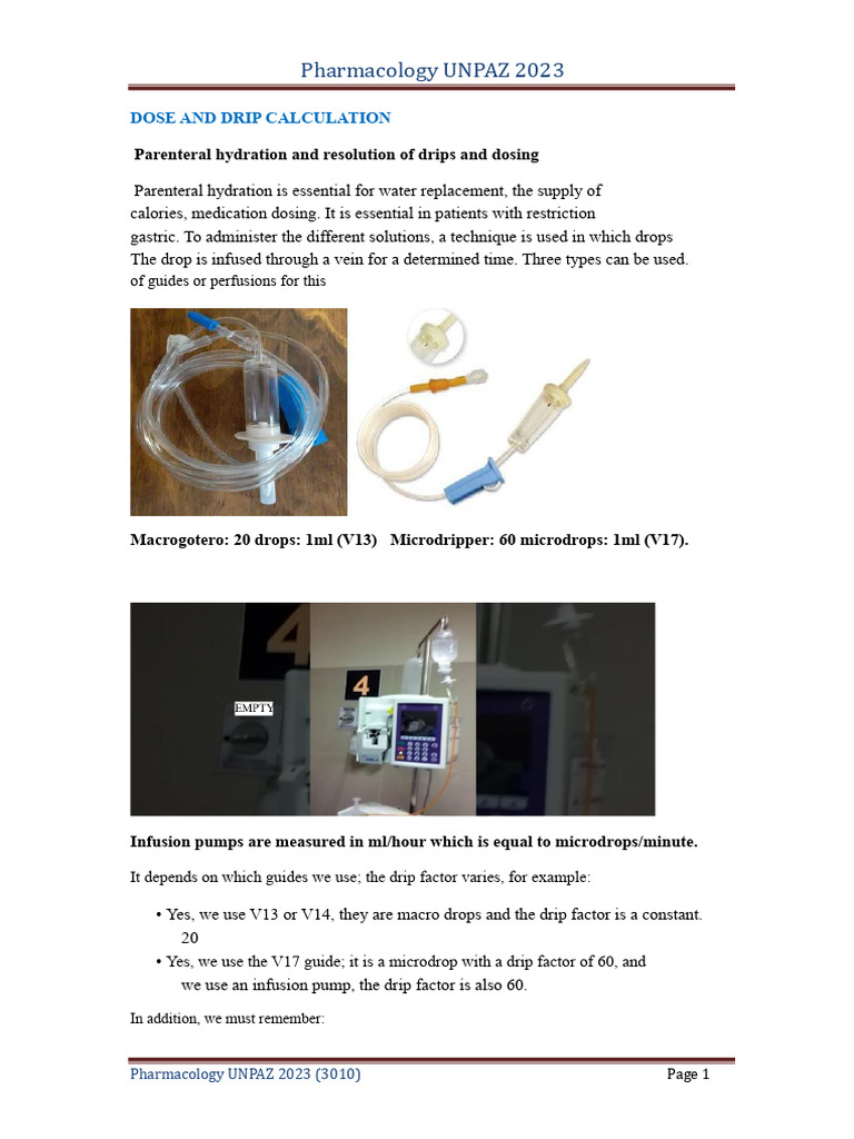 Calculation of Dosage and Drip Factor | PDF | Intravenous Therapy ...