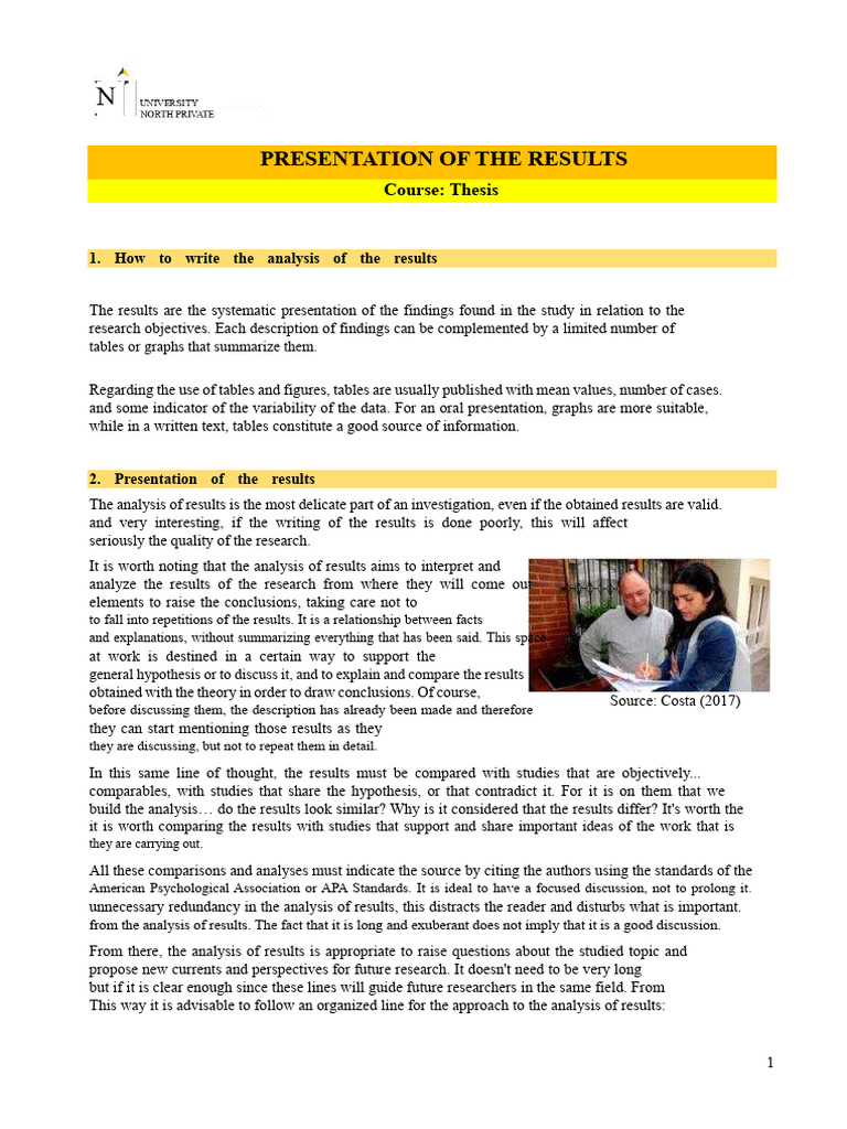 Reading - PRESENTATION OF THESIS RESULTS | PDF | Data | Information