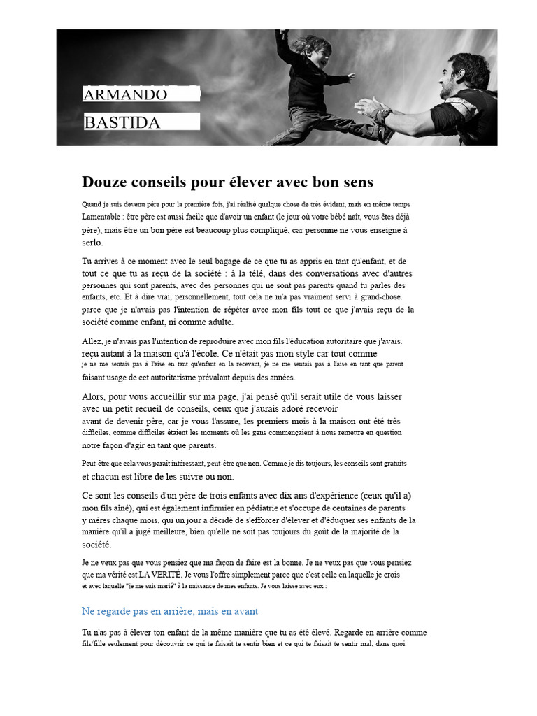 Douze Conseils Pour Élever Avec Bon Sens - Armando Bastida | PDF | Vérité